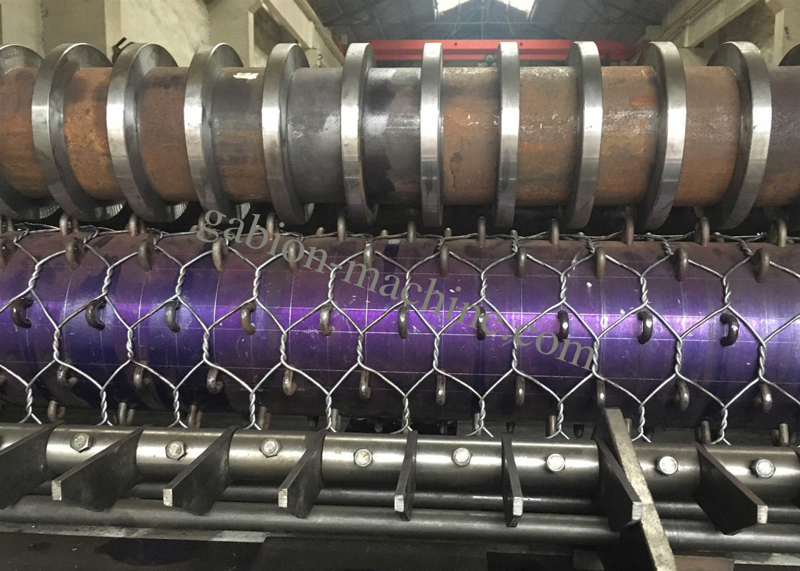 5000mm 30kw Gabion Mesh Machine PLC Control 100*120mm Hexagonal Wire Mesh